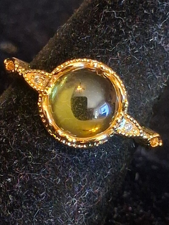 Jewelry | Elegant Goldtone Womens Ring With Cabochon Stone Adjustable ...